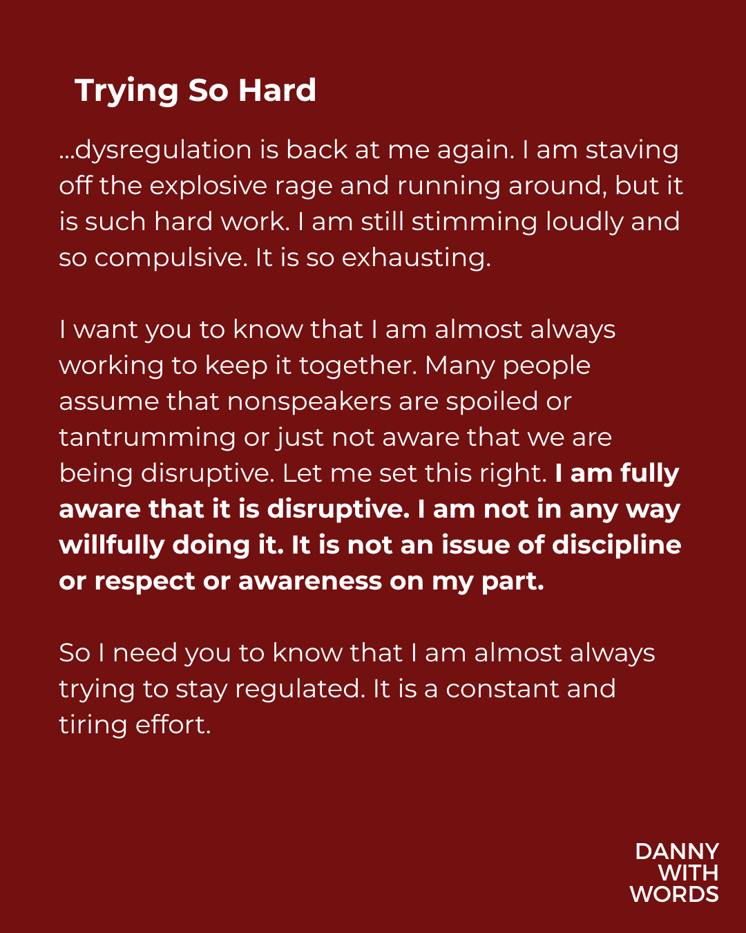 Trying So Hard – Danny With Words